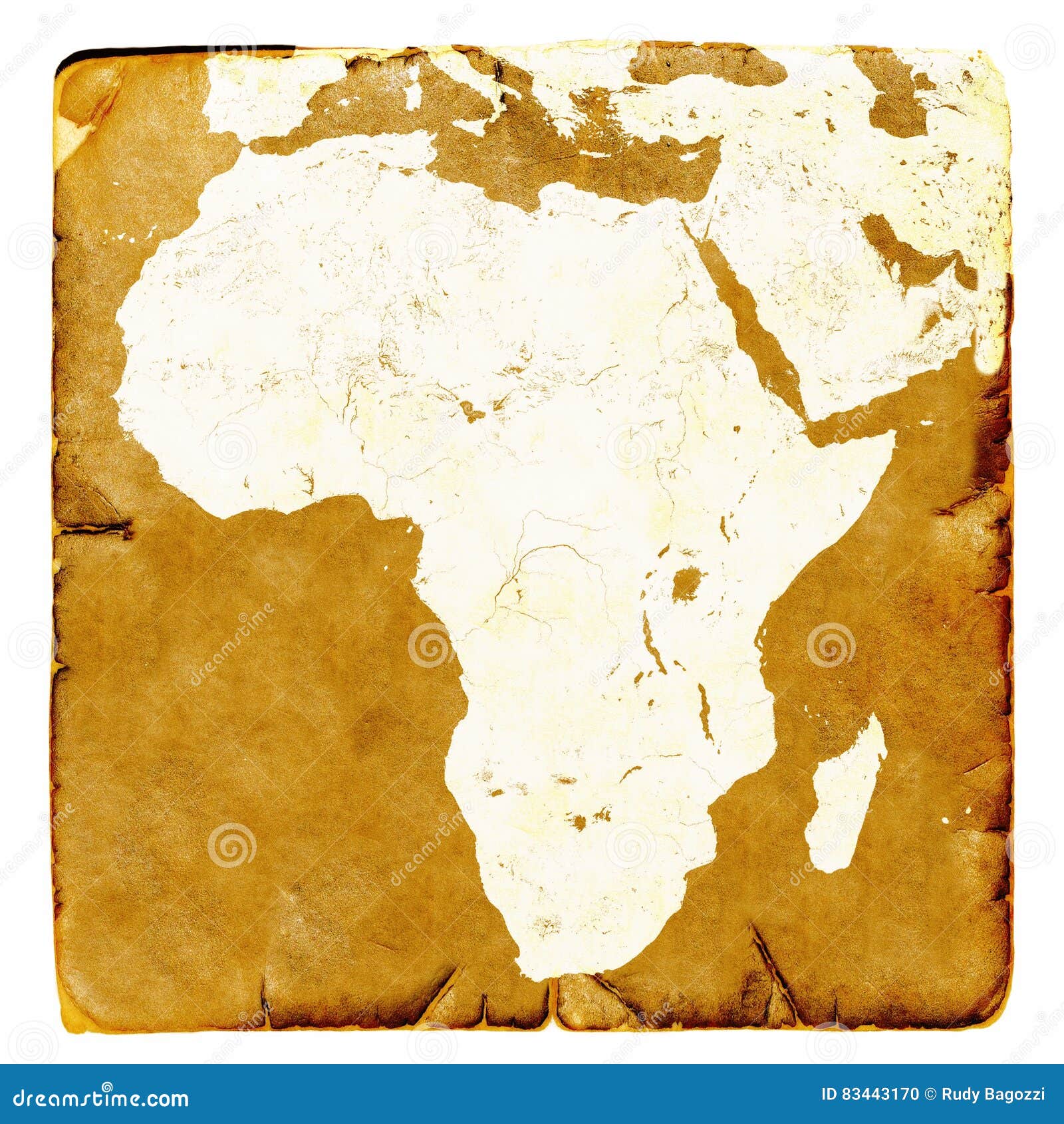 Map of Africa Blank in Old Style. Brown Graphics in a Retro Mode on ...