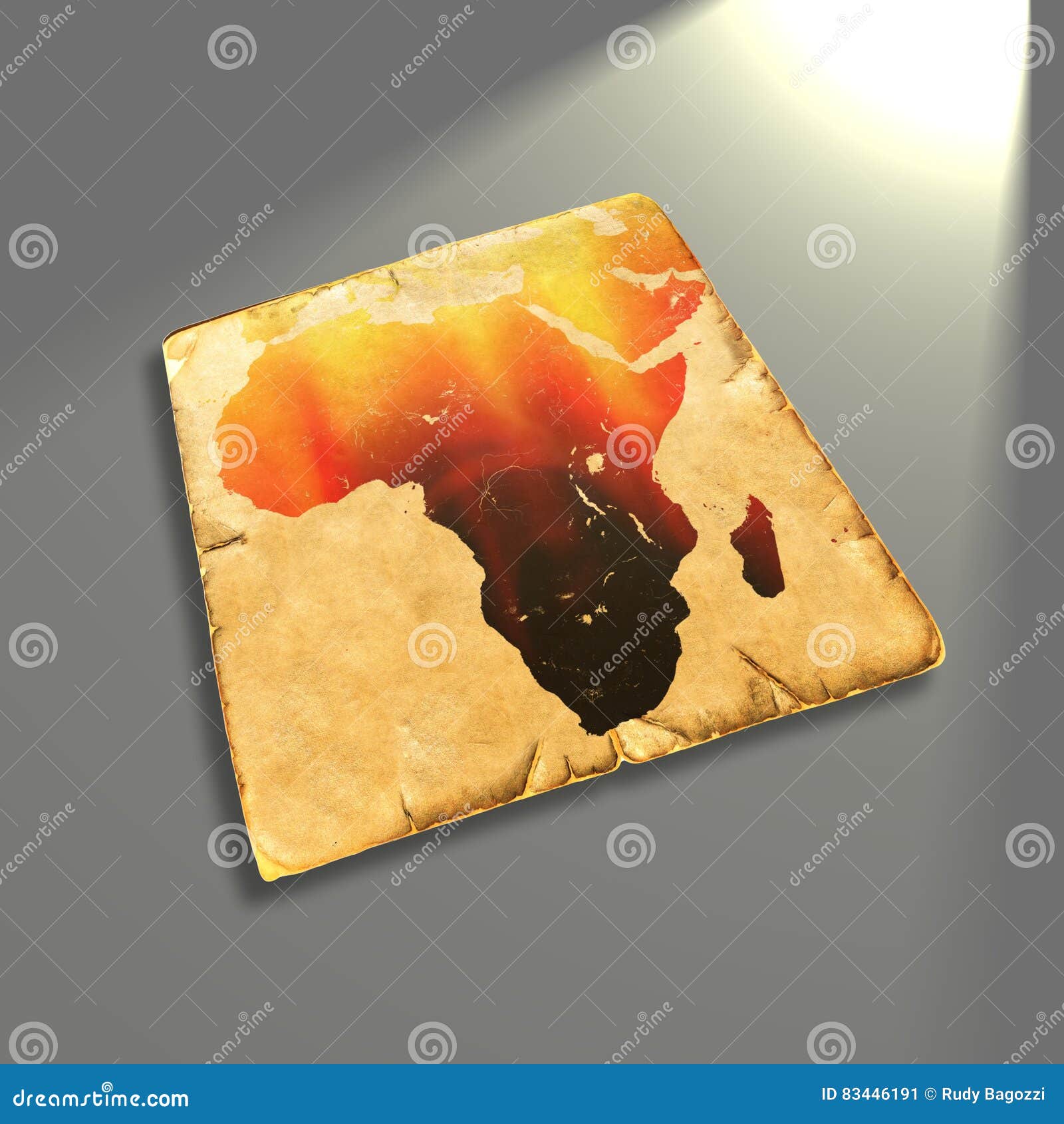 Map of Africa Blank in Old Style. Brown Graphics in a Retro Mode on ...