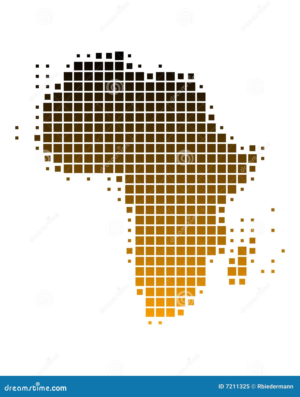 Africa Map - Brown Orange Hue Colored On Dark Background. High Detailed ...