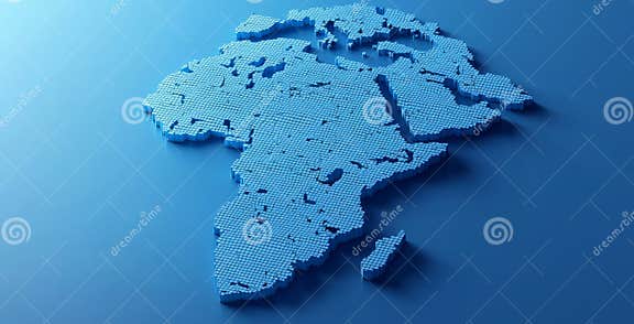 Map of Africa in a Digital Raster Microstructure - 3D Illustration ...