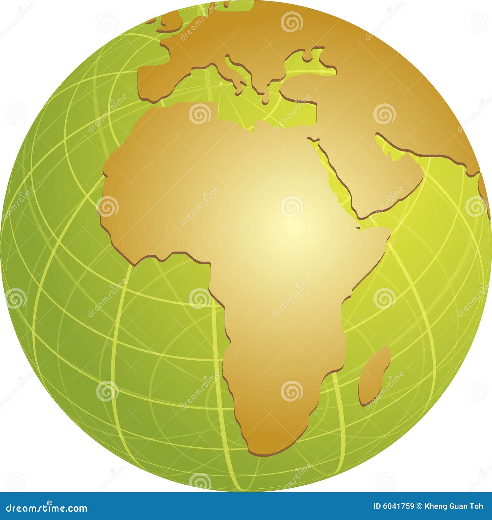 Map of Africa on globe stock vector. Illustration of golden - 6041759