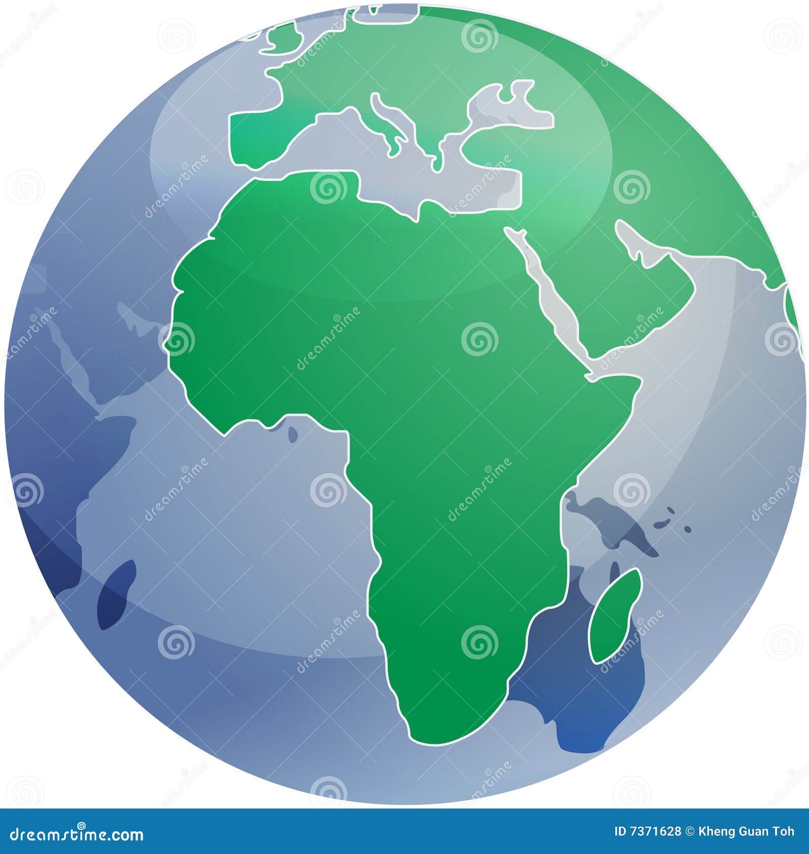 Map of Africa on globe stock vector. Illustration of nations - 7371628