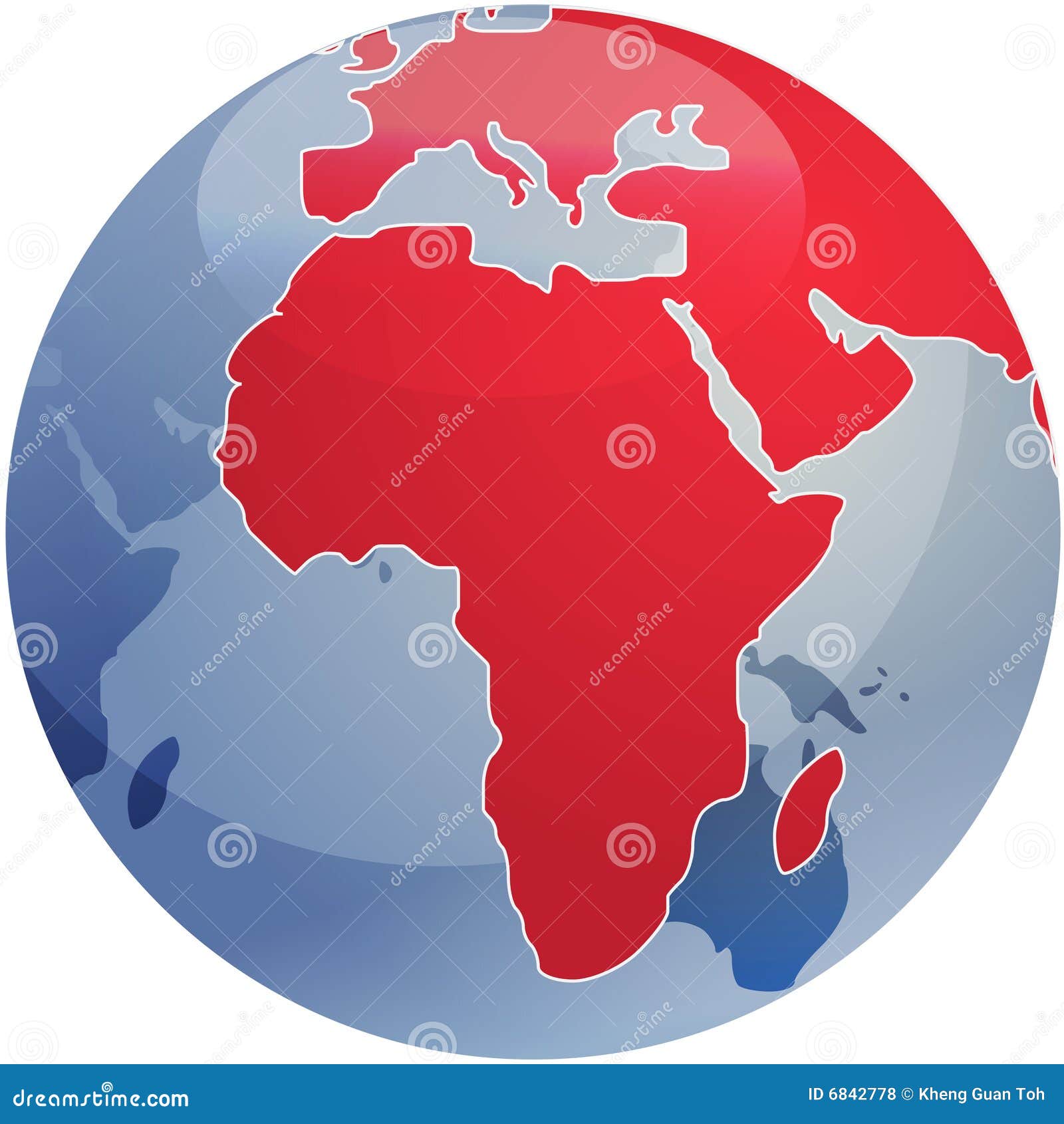 Map of Africa on Globe Illustration Stock Illustration - Illustration ...
