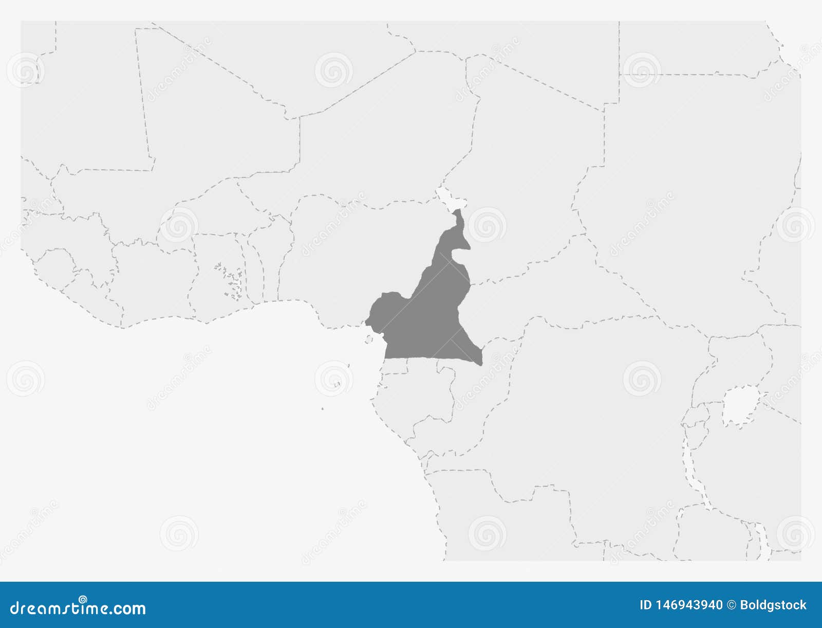 Map of Africa with Highlighted Cameroon Map Stock Vector - Illustration ...