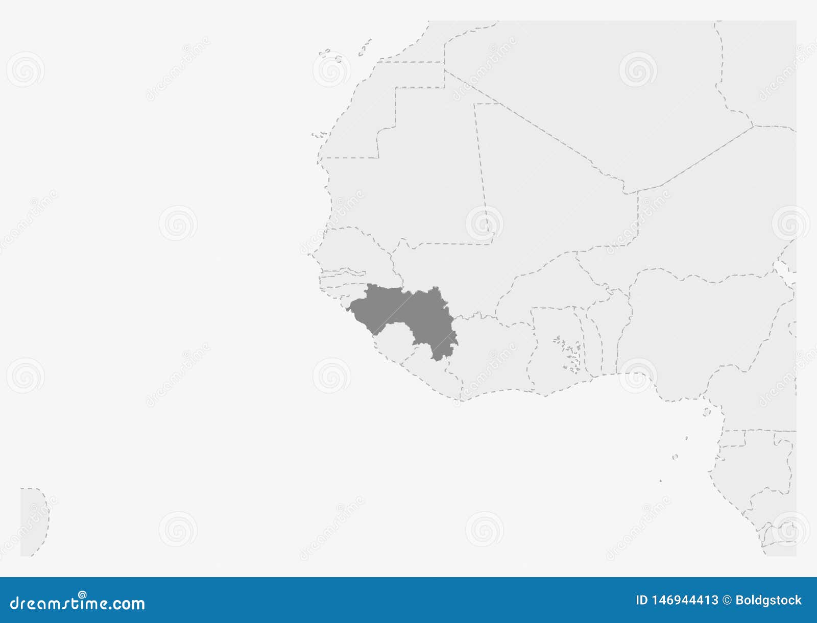 Map of Africa with Highlighted Guinea Map Stock Vector - Illustration ...