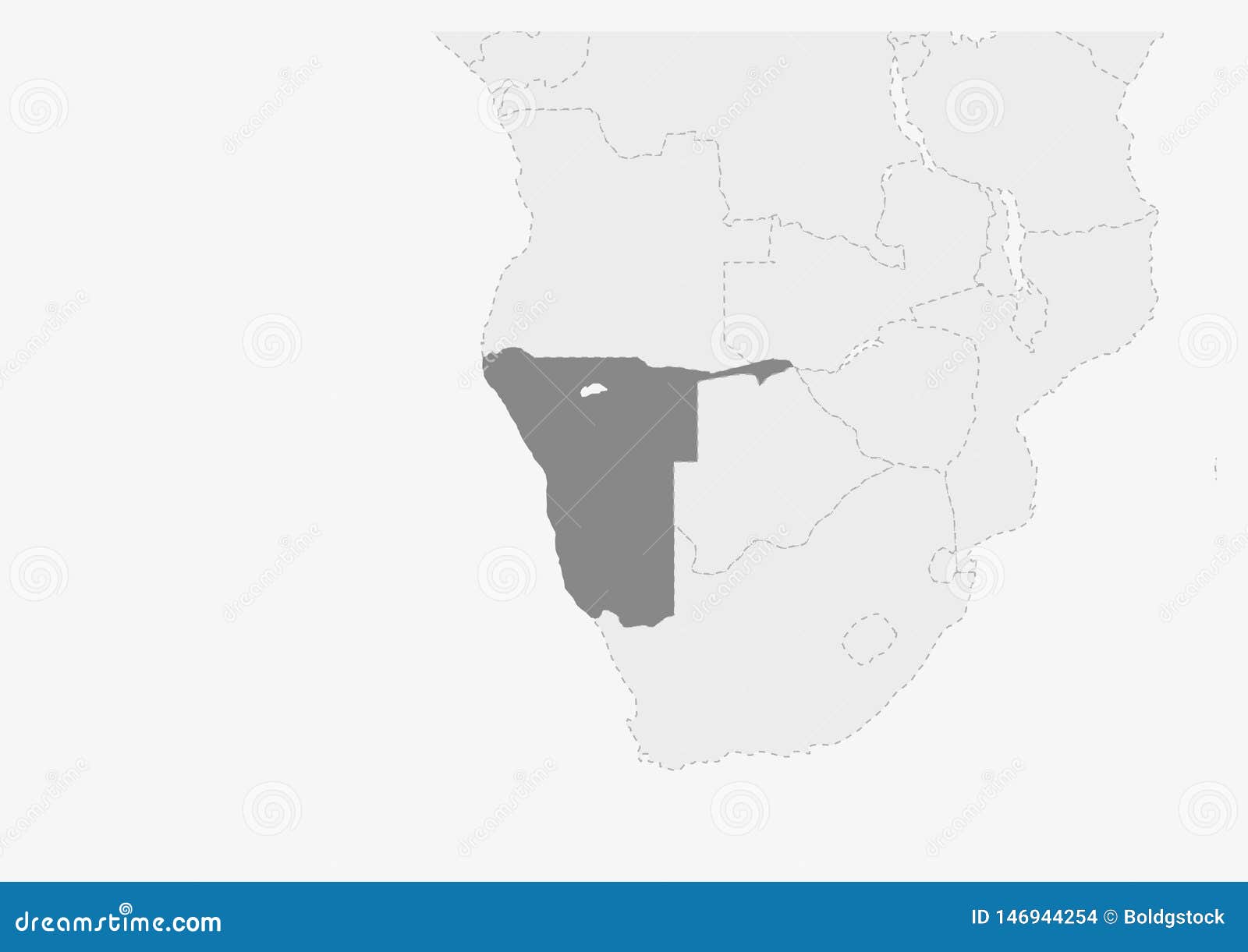 Map of Africa with Highlighted Namibia Map Stock Vector - Illustration ...