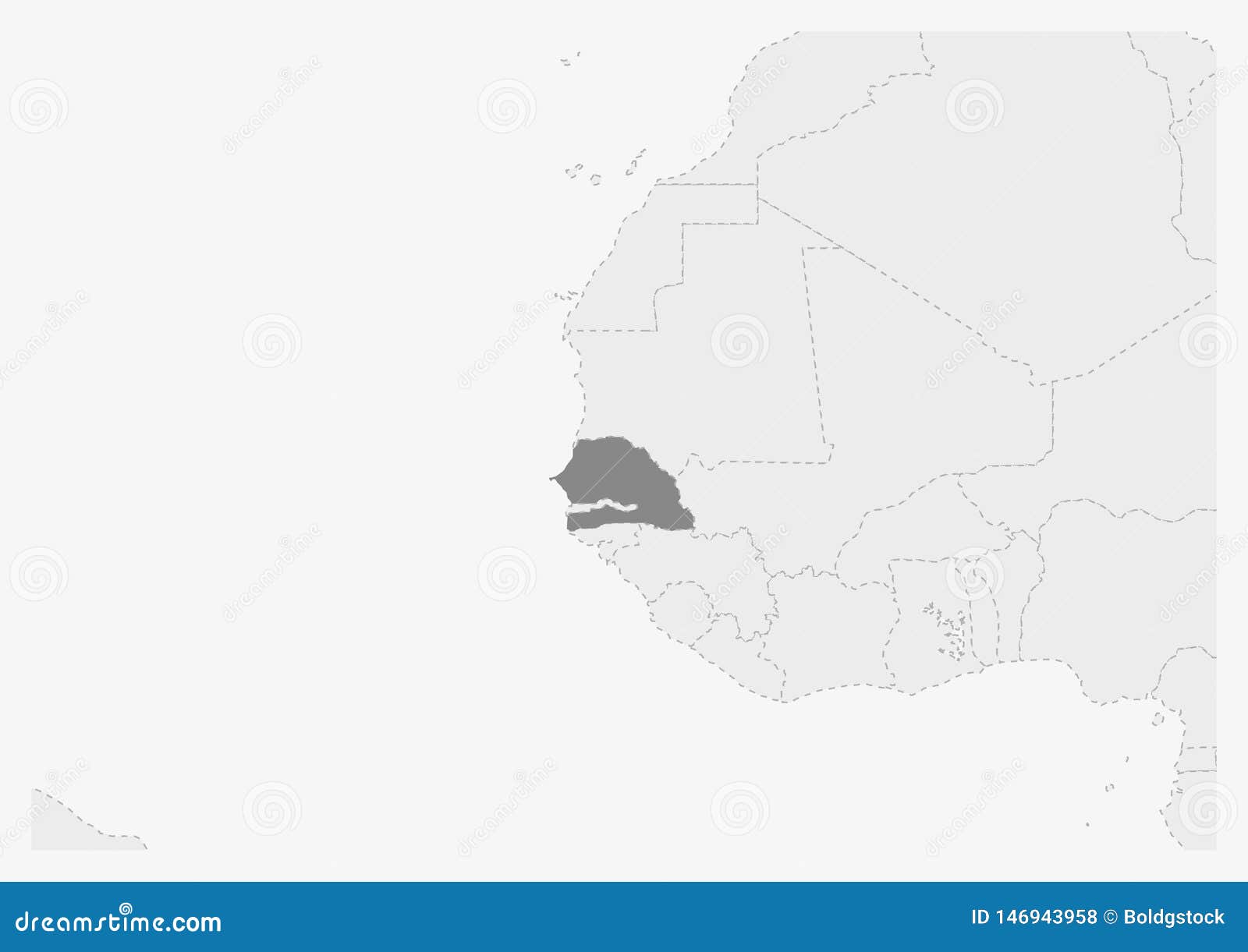 Map of Africa with Highlighted Senegal Map Stock Vector - Illustration ...