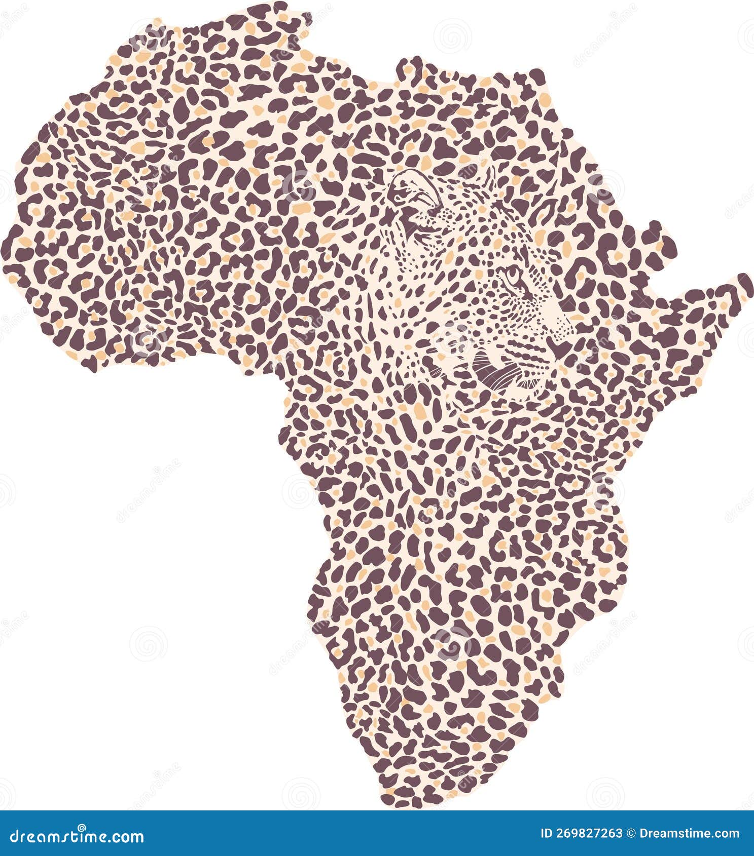 Map of Africa with a Leopard Pattern on the Background Stock Vector ...