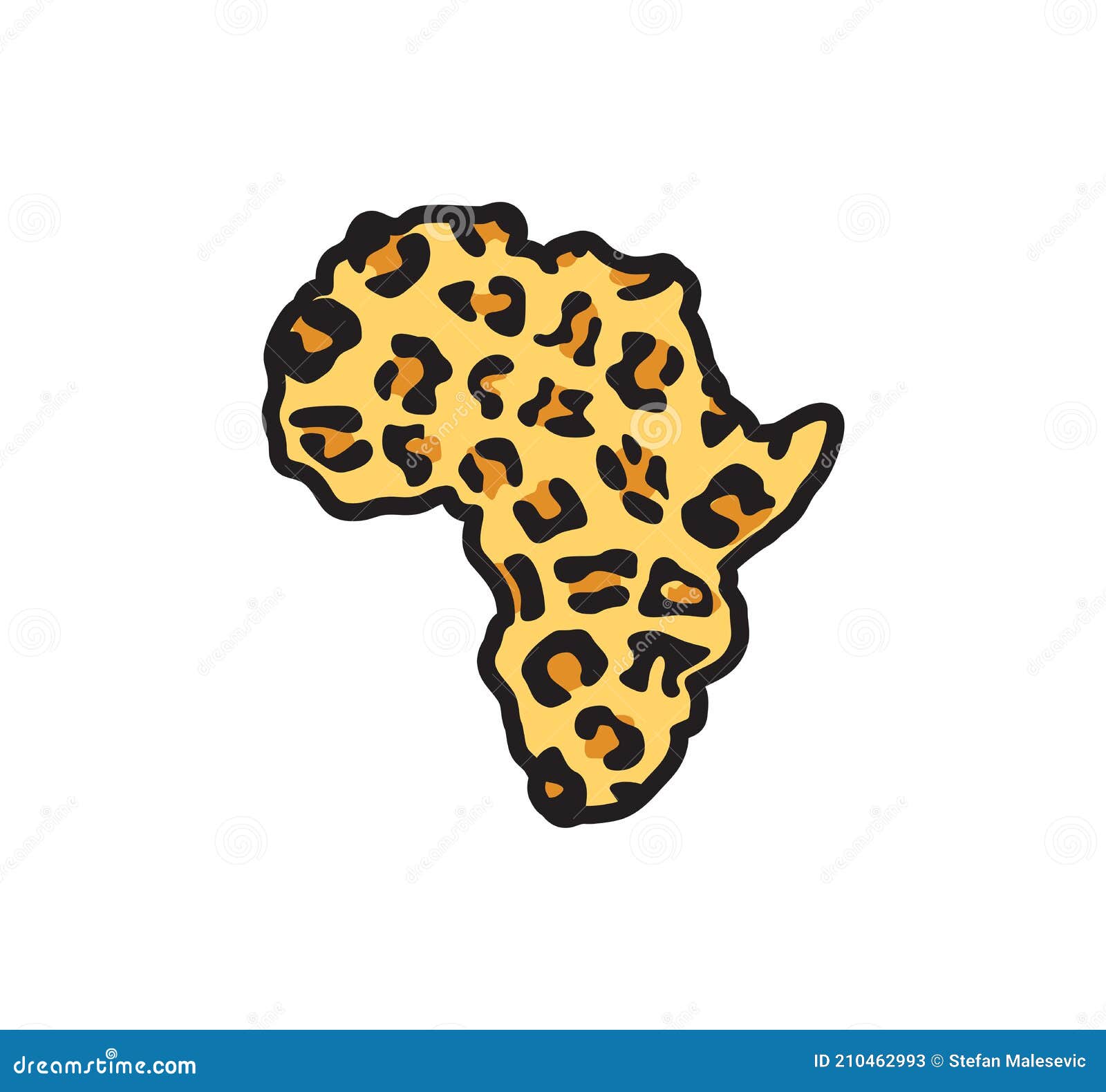 Map of Africa with Leopard Skin Texture Stock Illustration ...