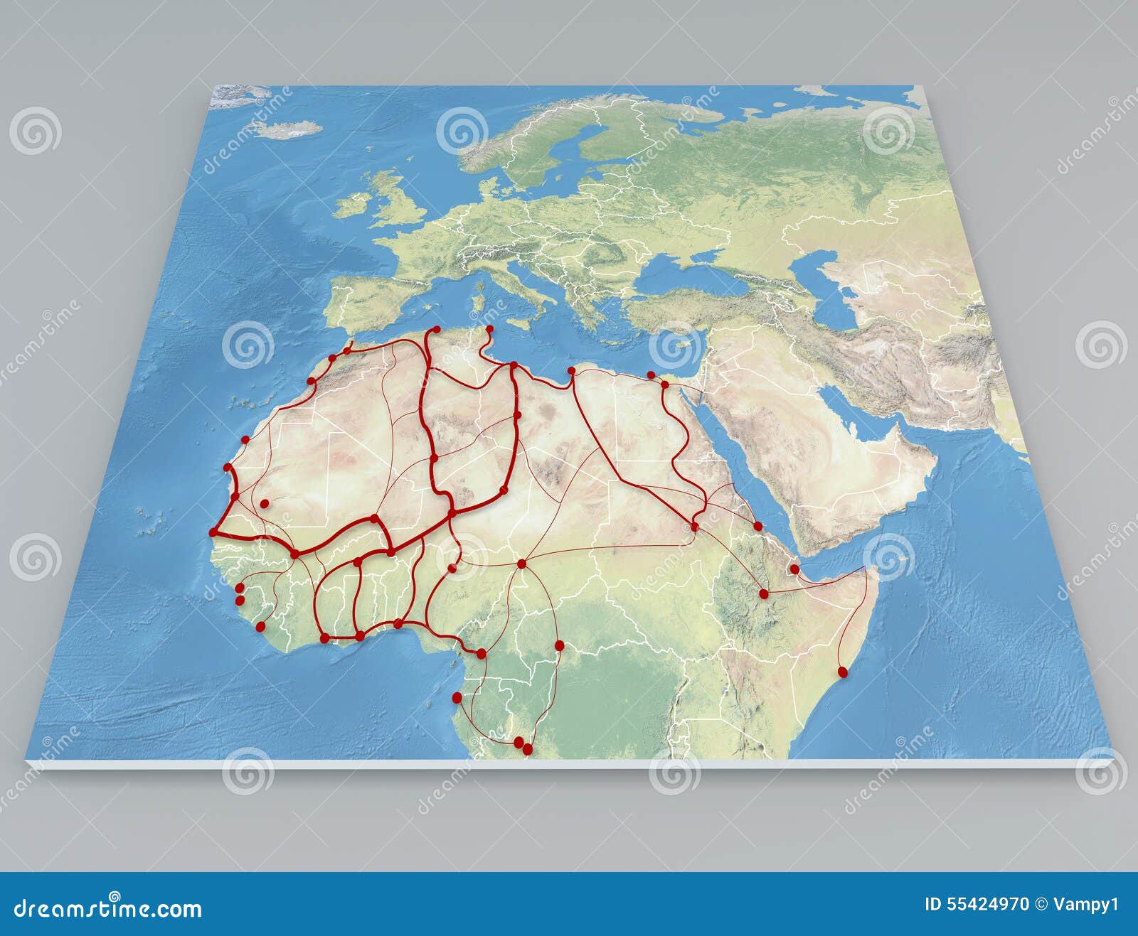Map Africa Migration Flows Stock Illustration - Image: 55424970
