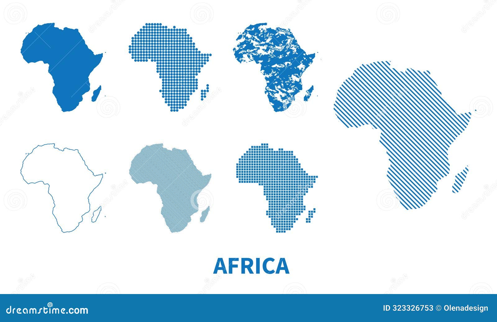 Map of Africa - Vector Set of Silhouettes in Different Patterns Stock ...