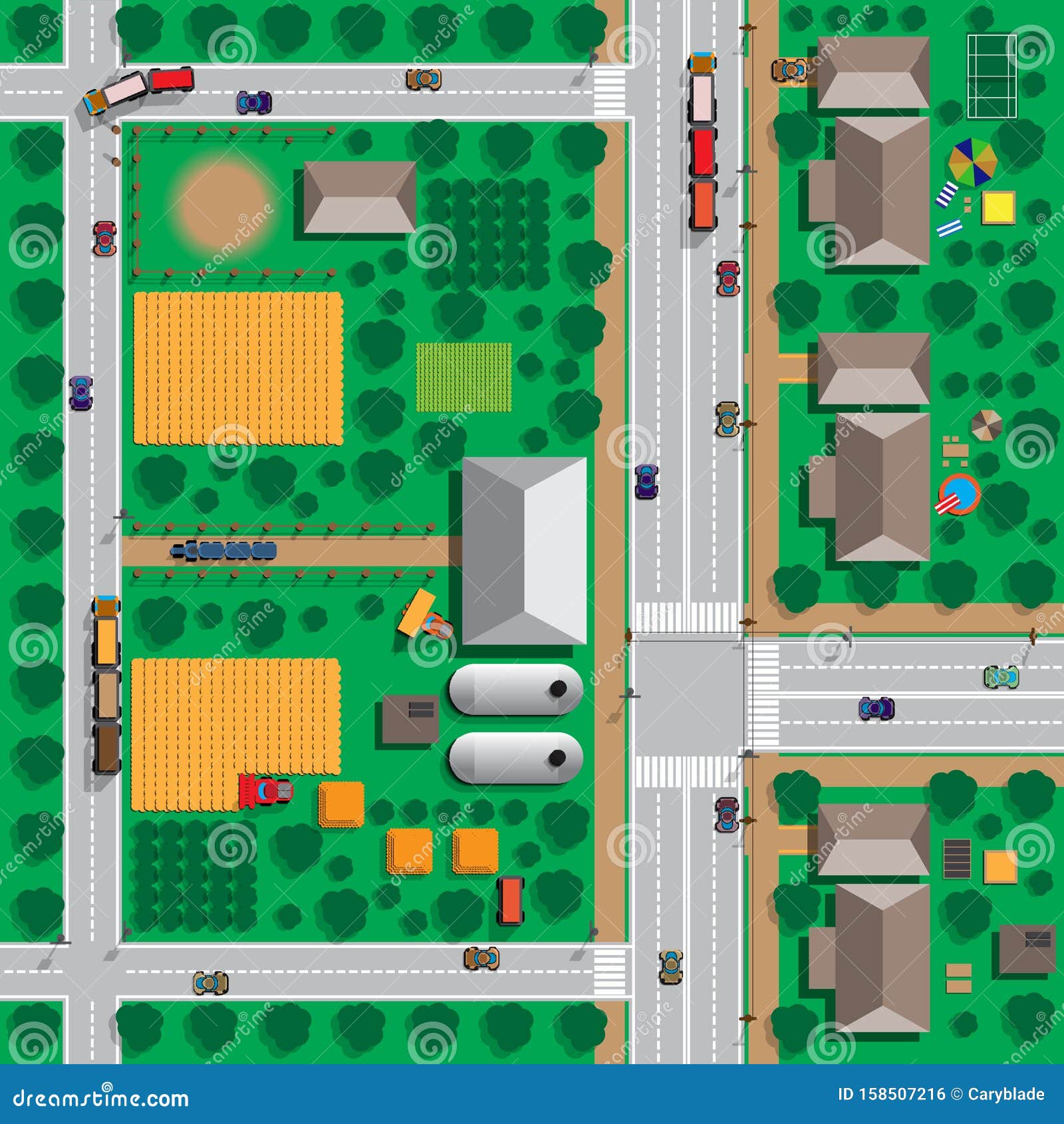 Map of agricultural farm. stock vector. Illustration of background ...