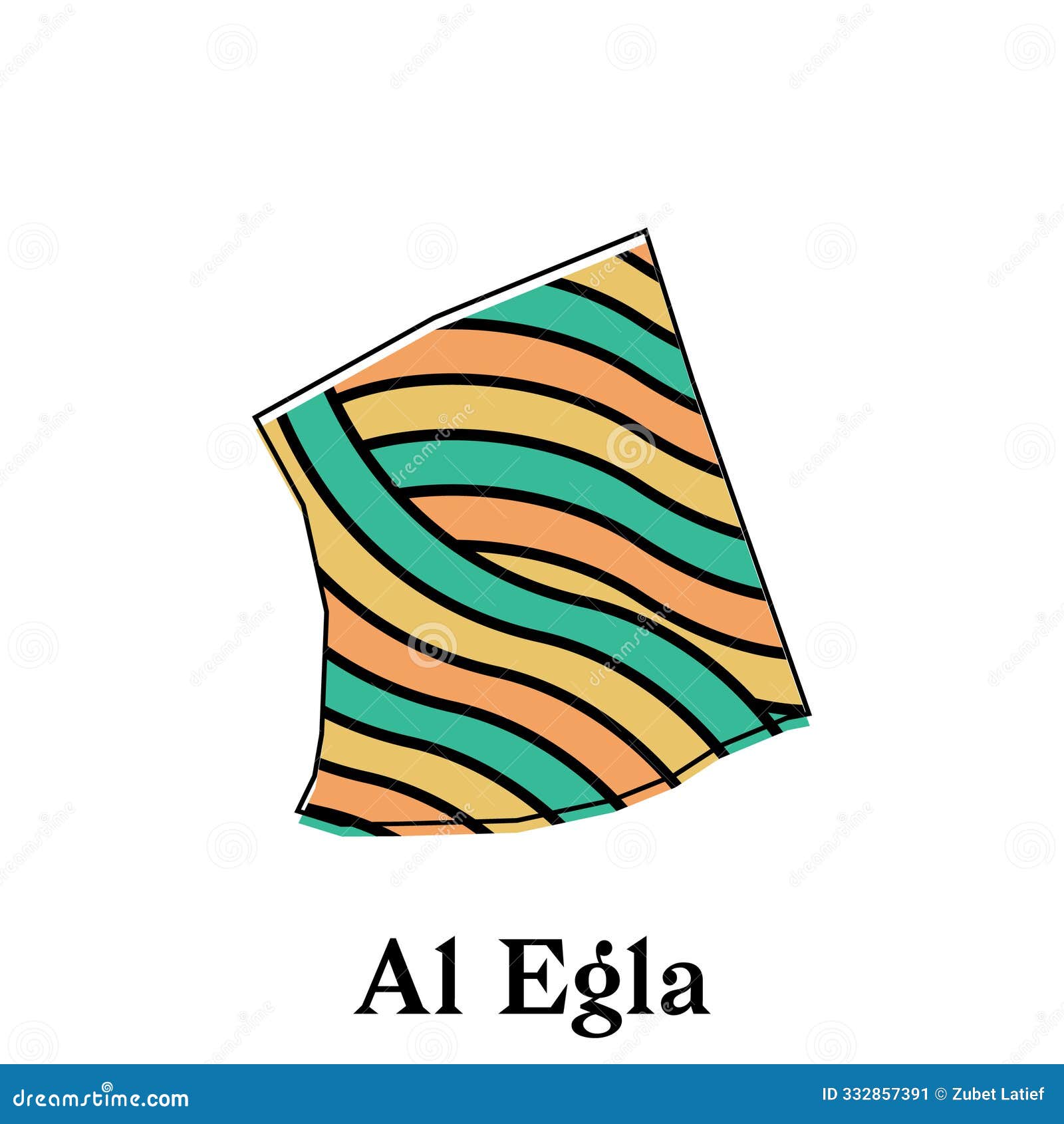 Map of Al Egla Vector Design Template, National Borders and Important ...