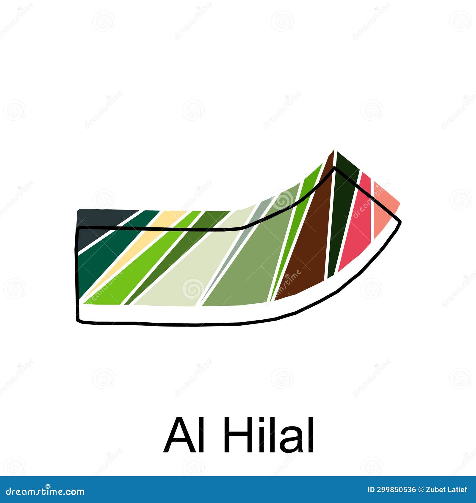 Map Of Al Hilal, Flat Vector With High Details. Qatar Administrative ...