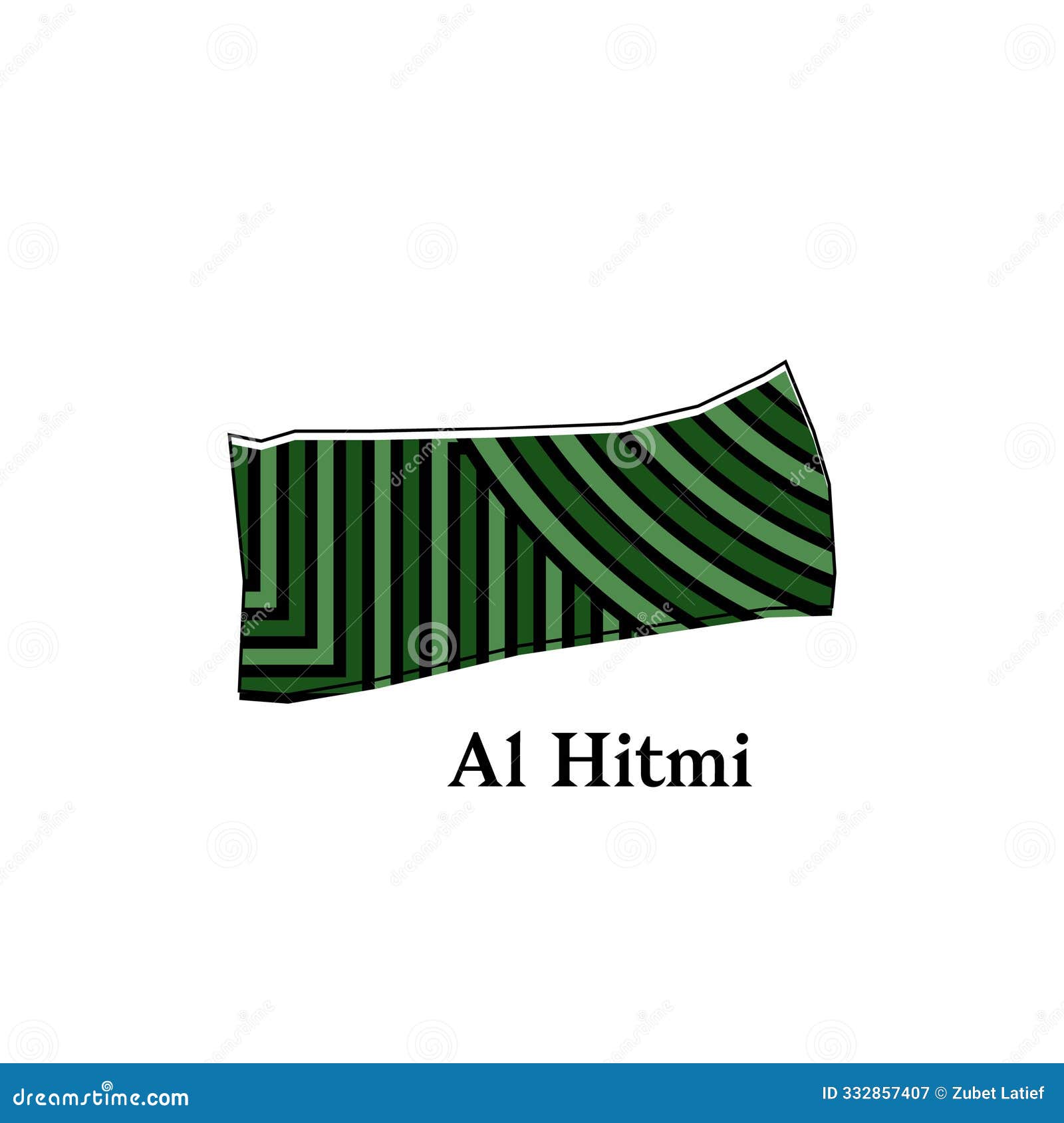 Map of Al Hitmi Vector Design Template, National Borders and Important ...