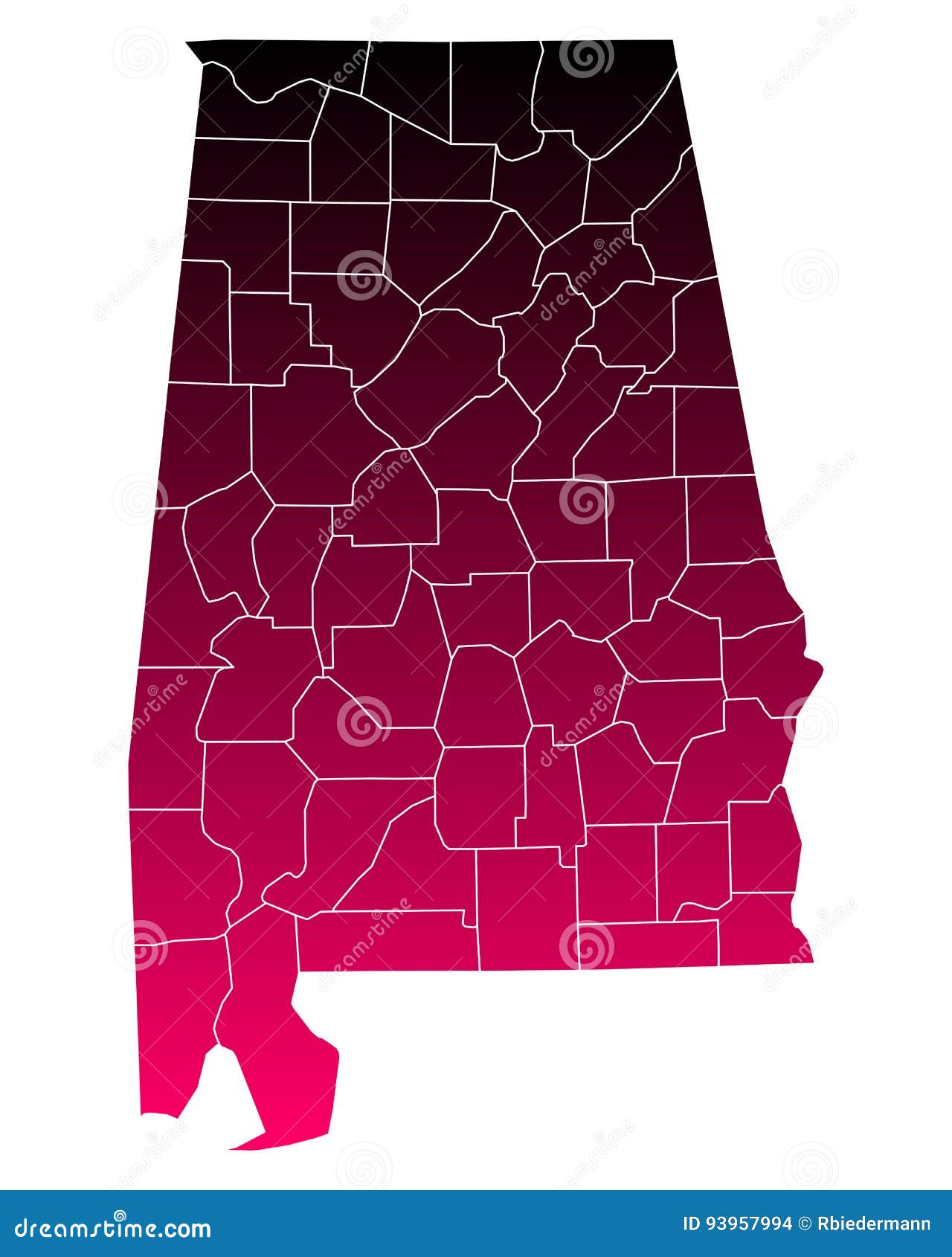 Map of Alabama stock vector. Illustration of counties - 93957994
