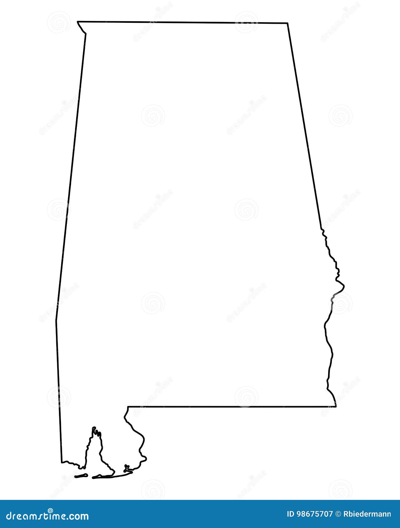 Map of Alabama stock vector. Illustration of cartography - 98675707