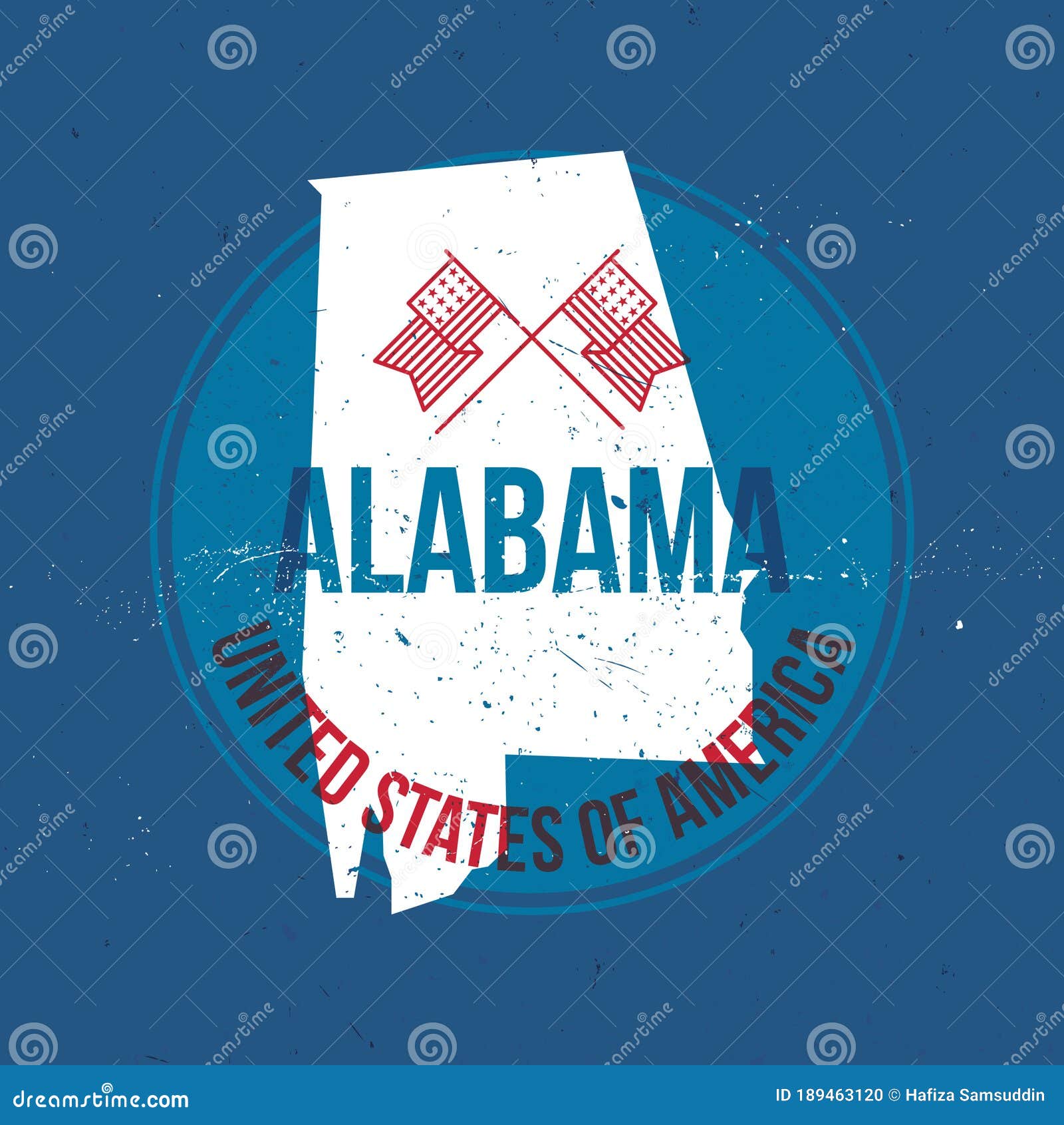 Map of Alabama State Label. Vector Illustration Decorative Design Stock ...