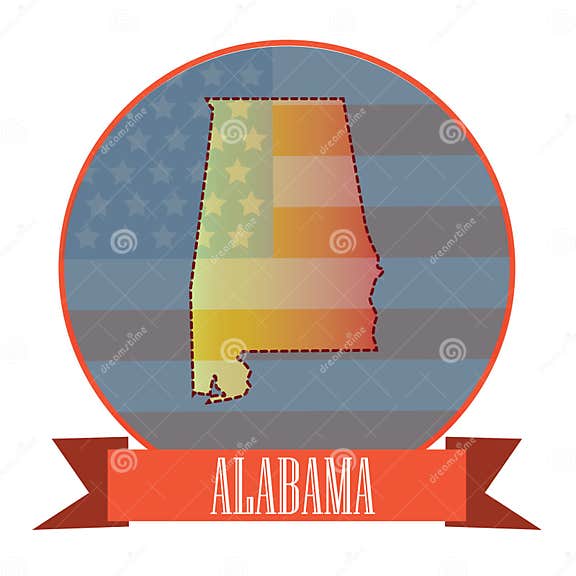 Map of Alabama State. Vector Illustration Decorative Design Stock ...