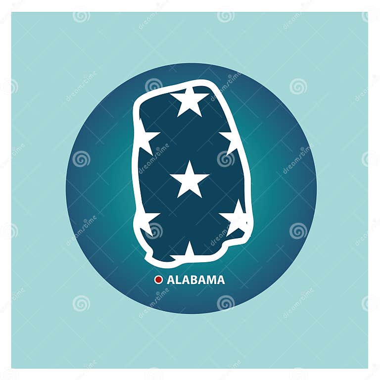 Map of Alabama State. Vector Illustration Decorative Design Stock ...