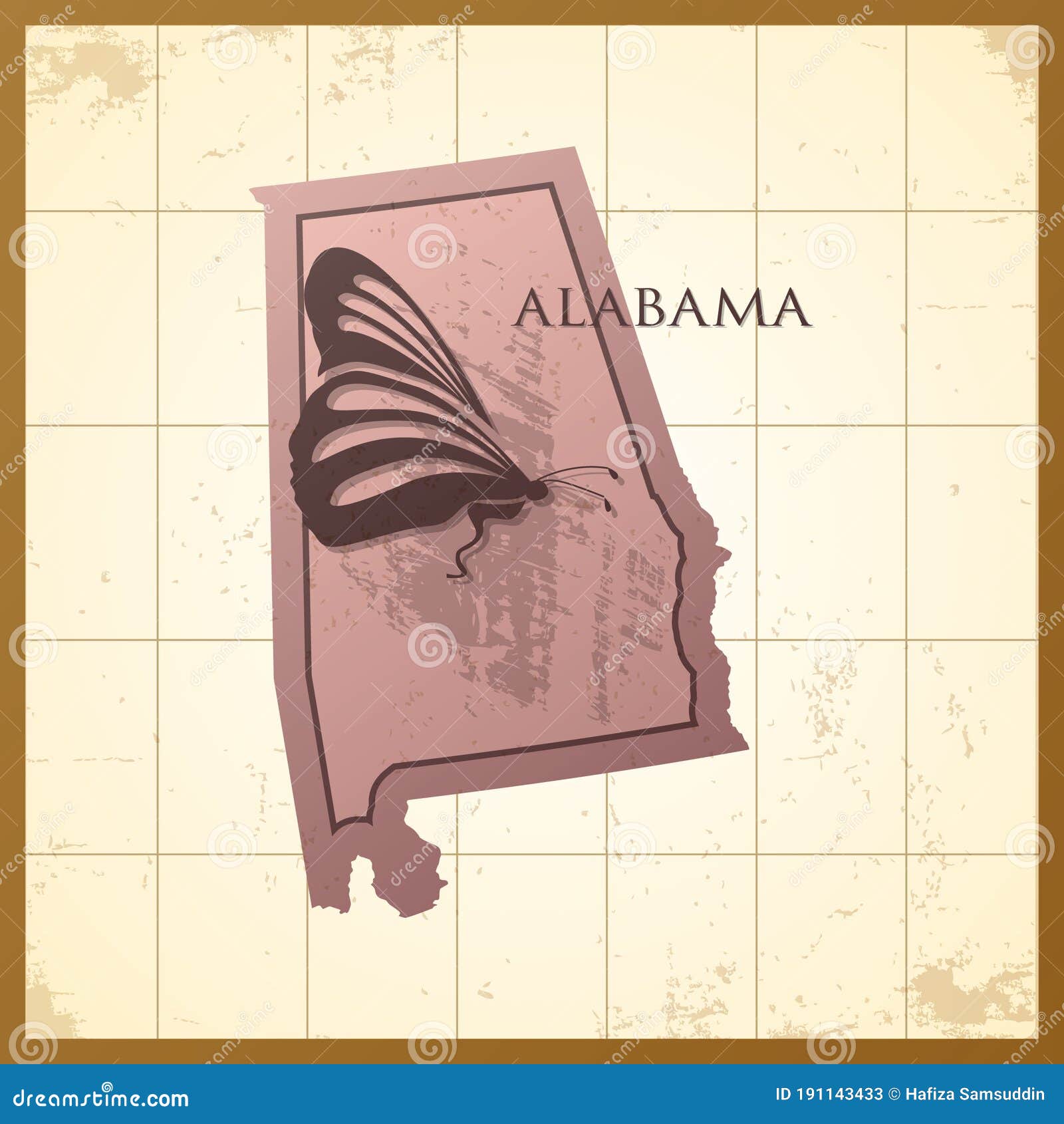 Map of Alabama State. Vector Illustration Decorative Design Stock ...