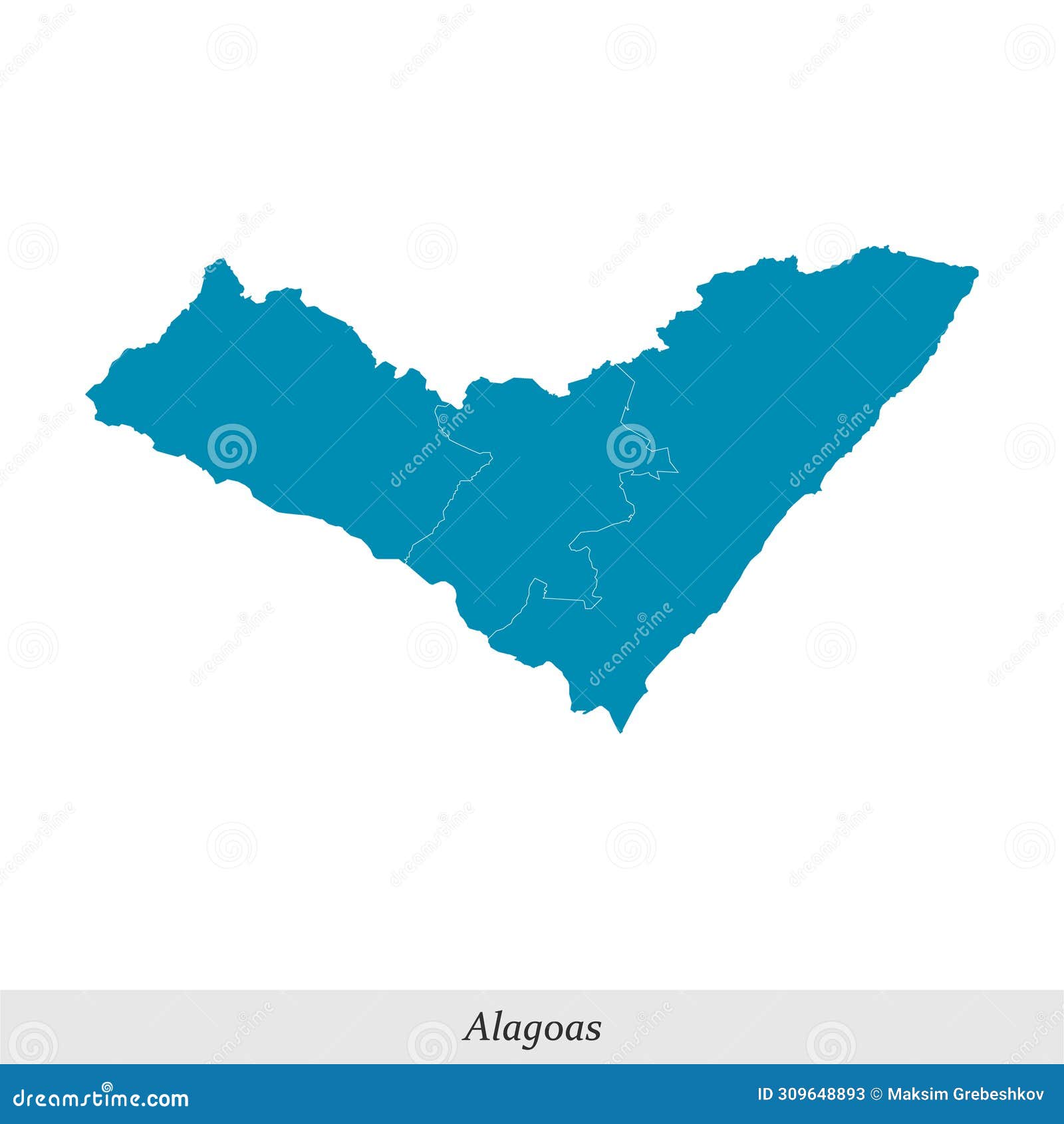 Map of Alagoas is a State of Brazil with Mesoregions Stock Vector ...
