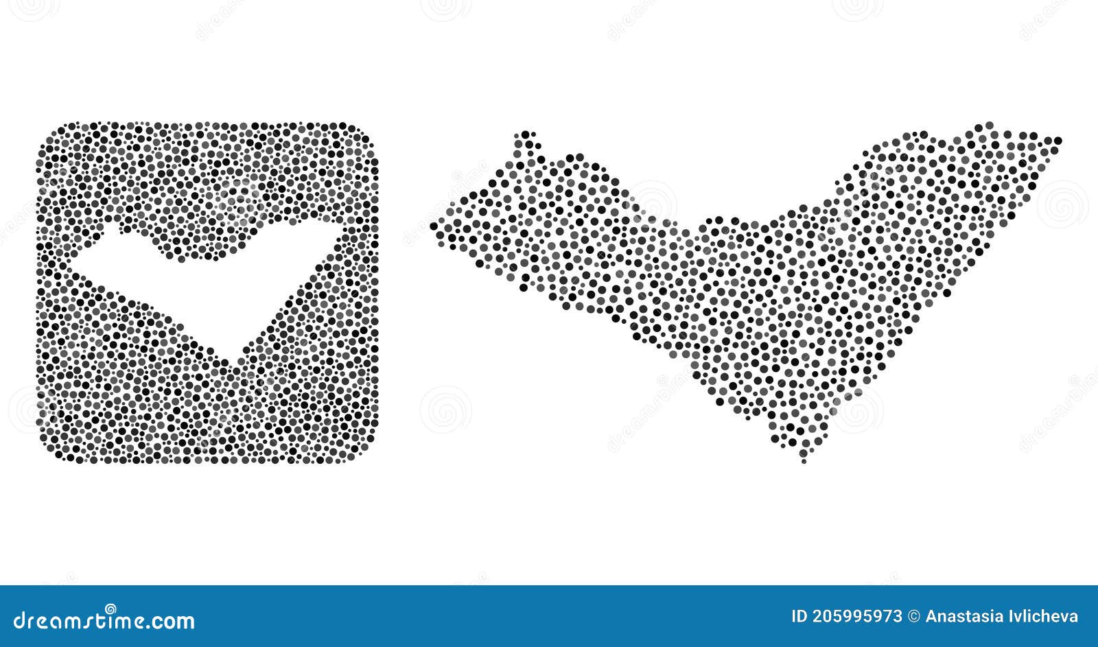 Map of Alagoas State - Dot Mosaic with Hole Stock Vector - Illustration ...