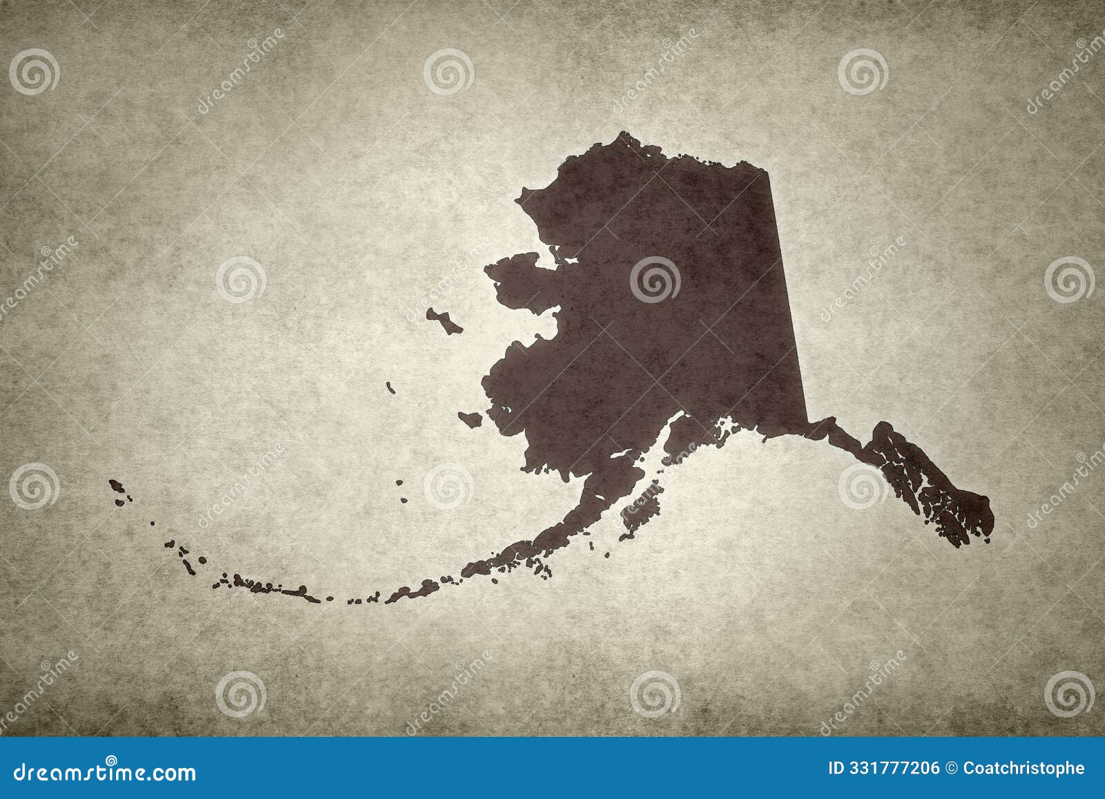 Map of Alaska on a paper stock illustration. Illustration of pattern ...