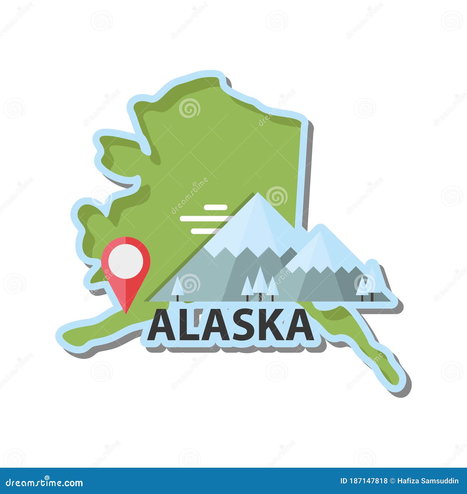 Map of Alaska State. Vector Illustration Decorative Design Stock Vector ...