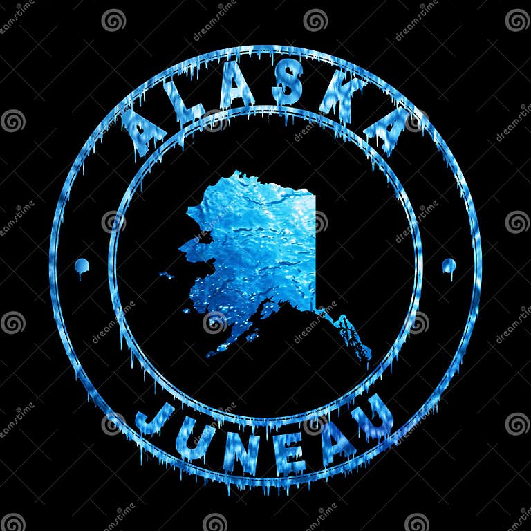 Map of Alaska Water Concept Stock Illustration - Illustration of symbol ...
