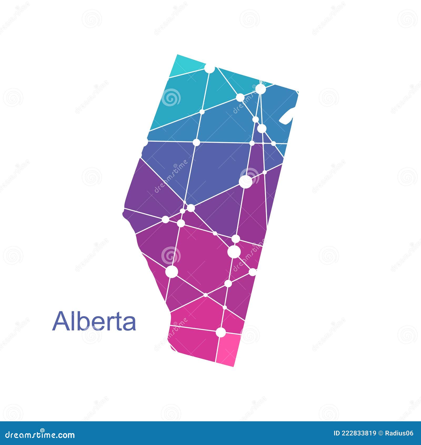 Map of Alberta. Concept of Travel and Geography of Canada. Stock Vector ...
