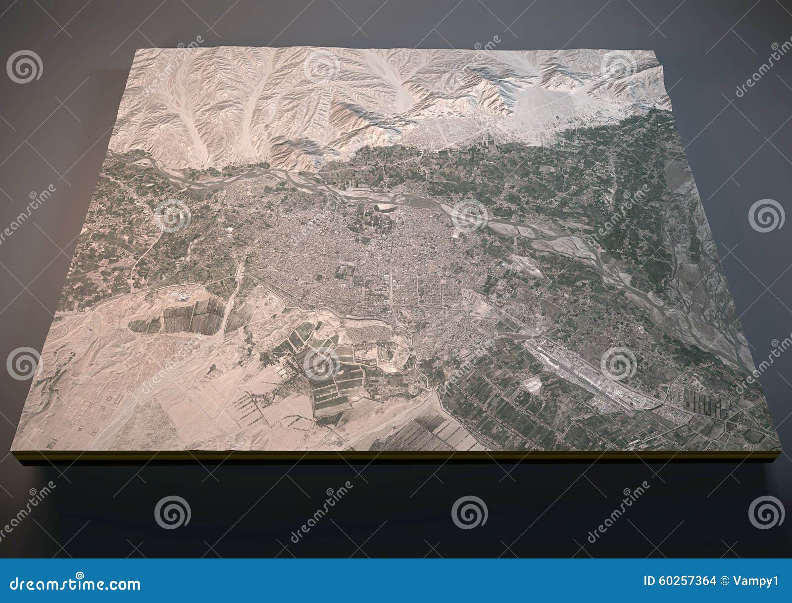 Map of Aleppo, Syria, Satellite View Stock Illustration - Illustration ...