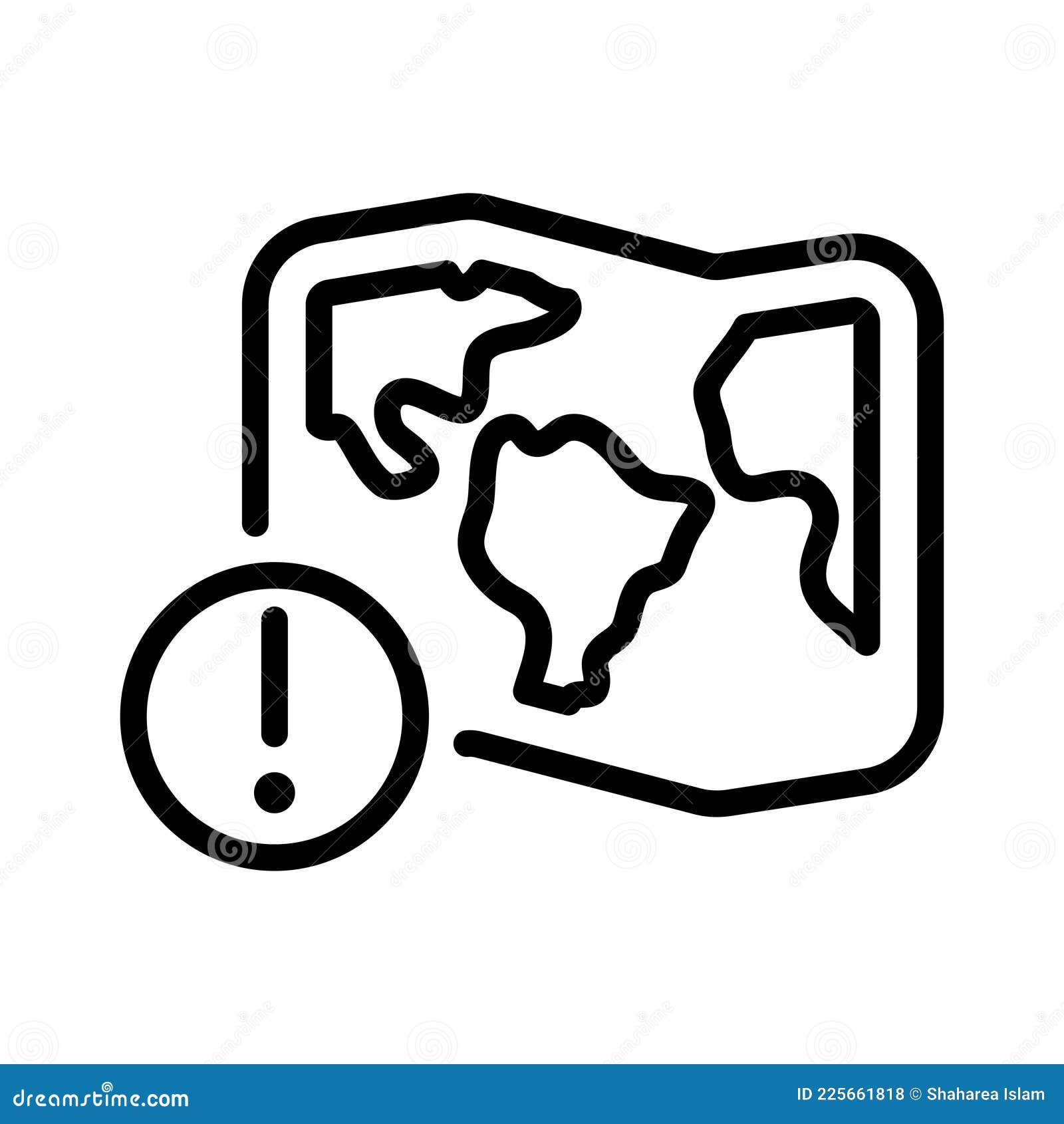 Map alert icon stock vector. Illustration of warning - 225661818