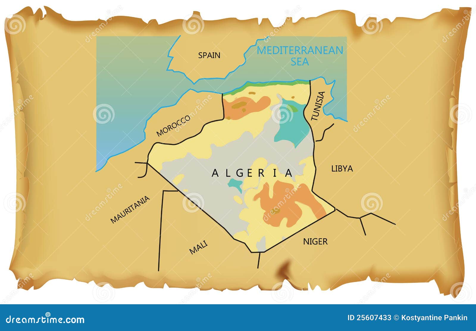 Map Of Algeria Cartoon Vector | CartoonDealer.com #25607433