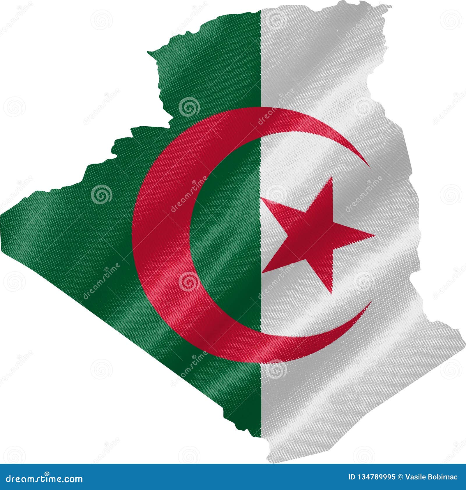 Algeria Map with Flag stock illustration. Illustration of language ...