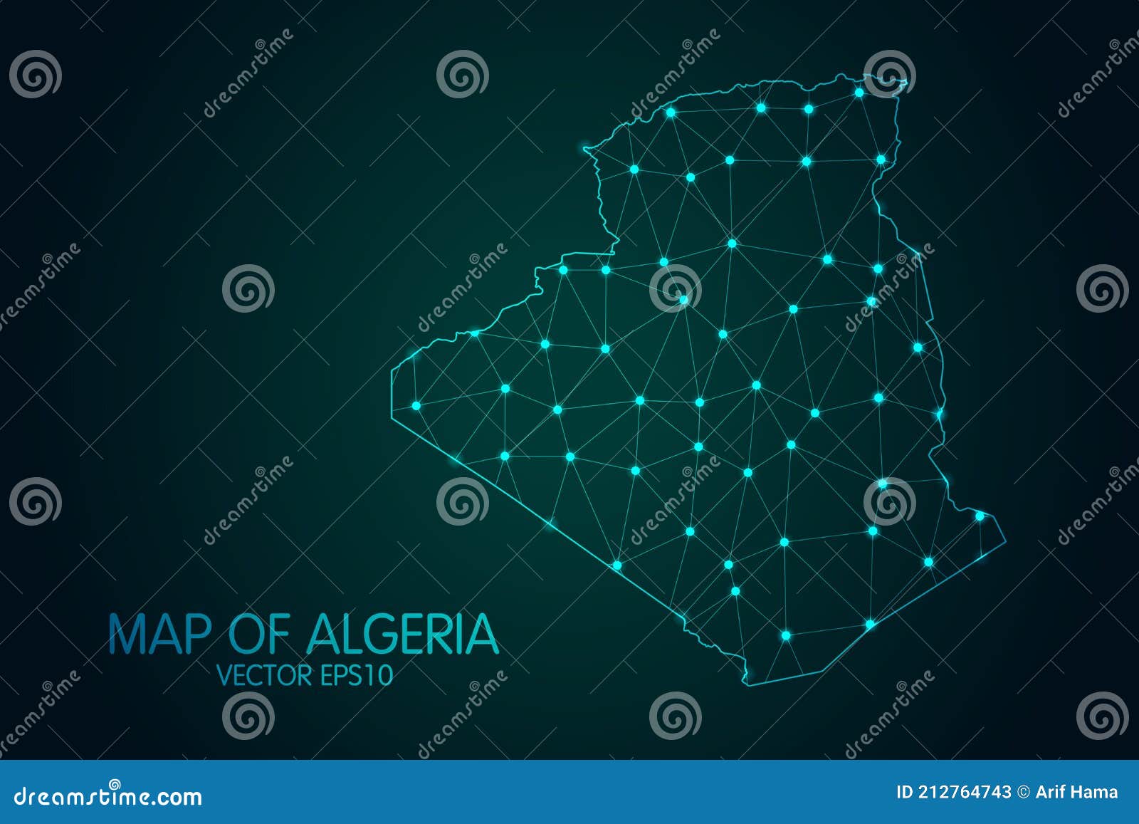 Algeria Map In Dark Color, Oval Map With Neighboring Countries Vector ...