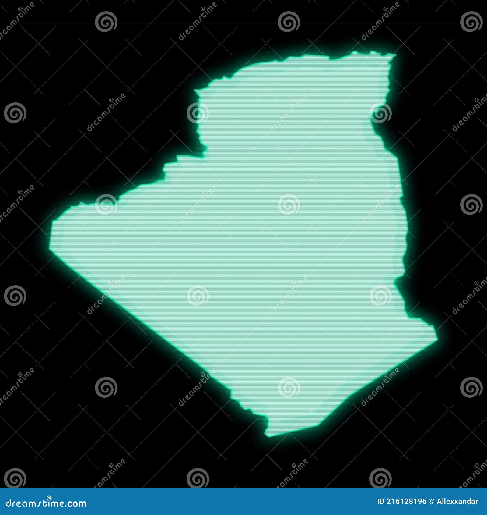 Map Of Algeria Green Highlighted With Neighbor Countries Vector ...