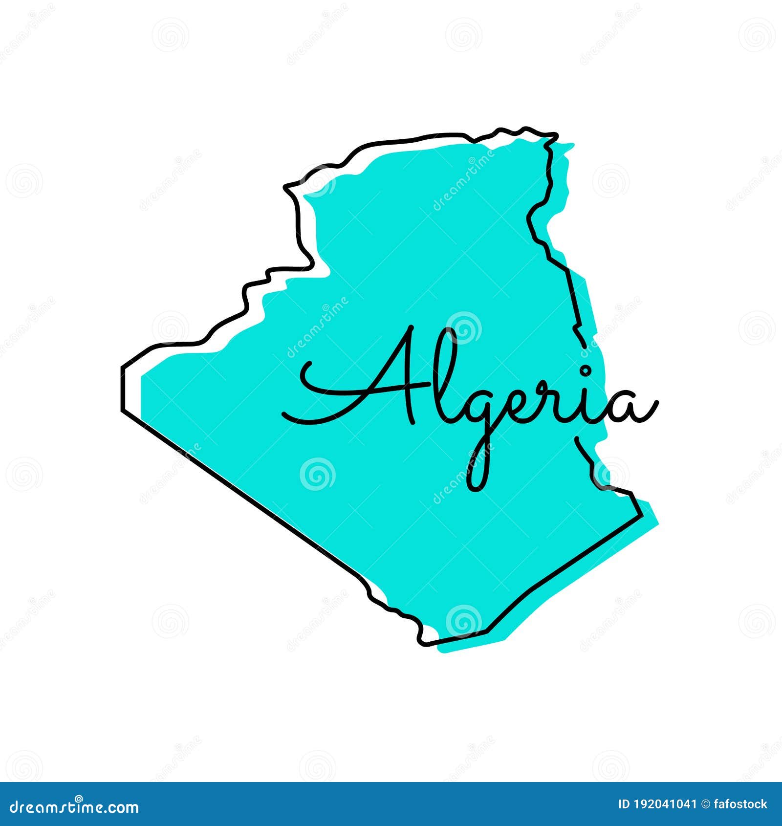 Algeria Vector Map Isolated On White Background. High-Detailed Black ...