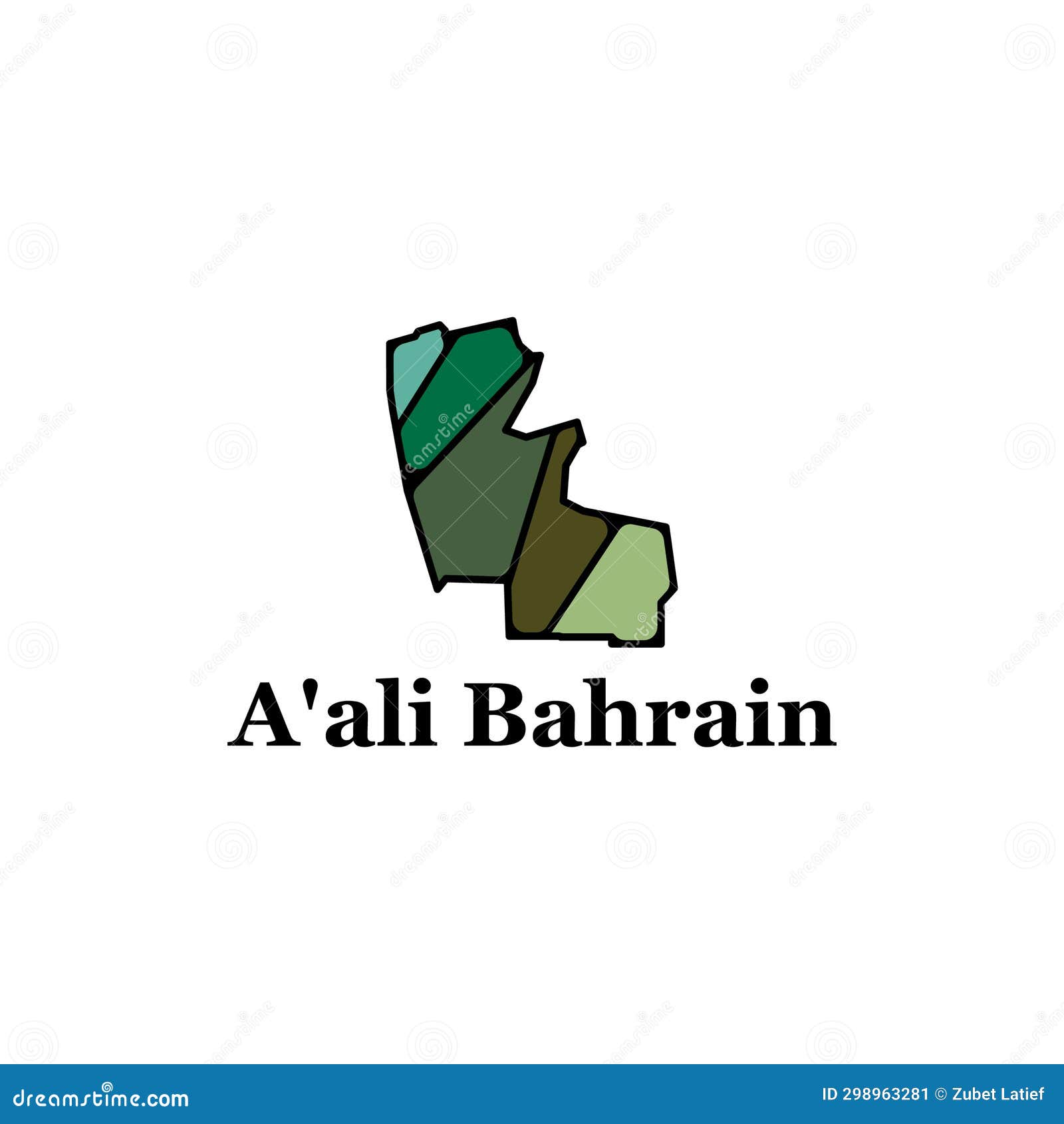 Map of a Ali Bahrain Vector Illustration. the State Administrative ...
