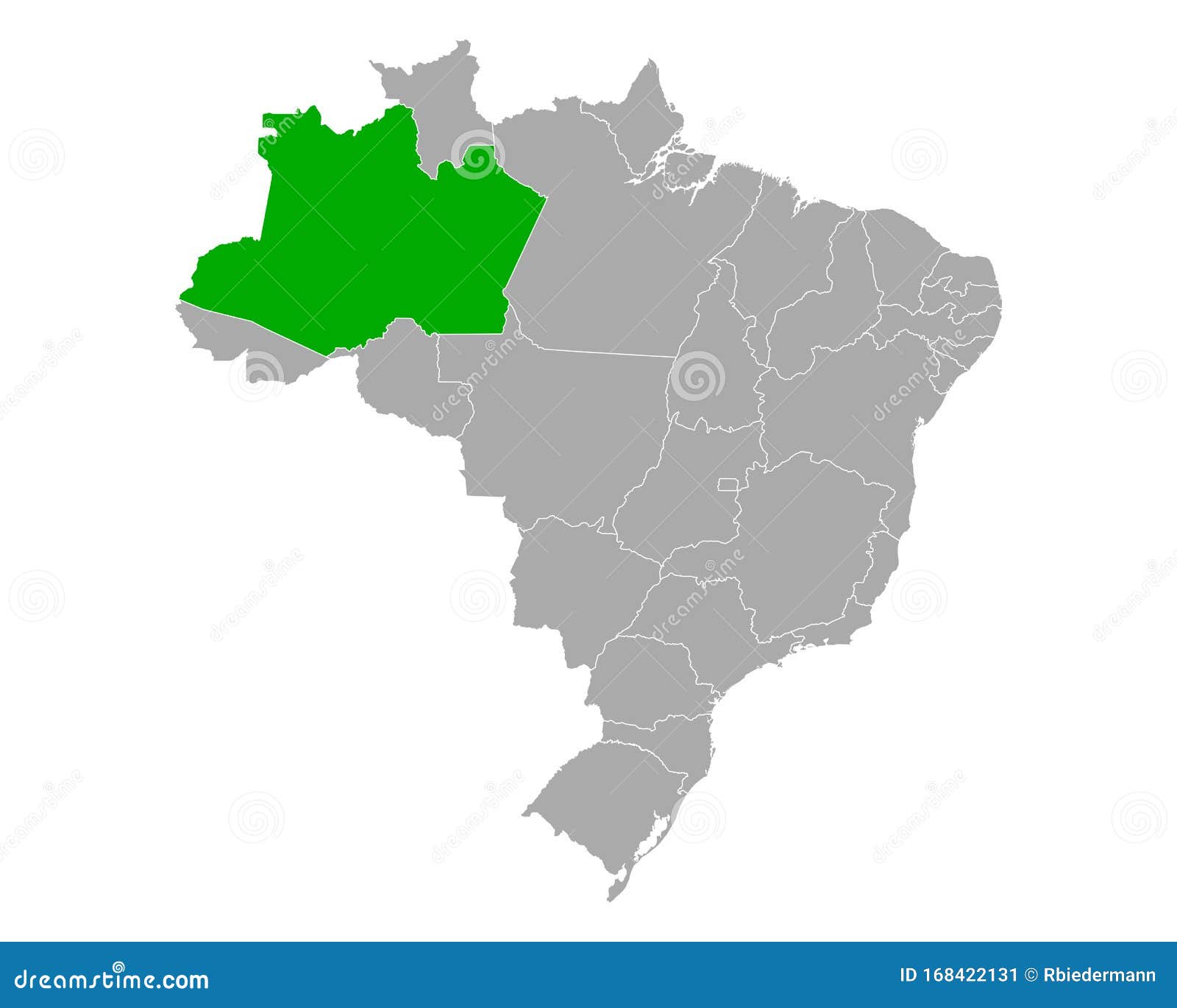 Map of Amazonas in Brazil stock vector. Illustration of isolated ...