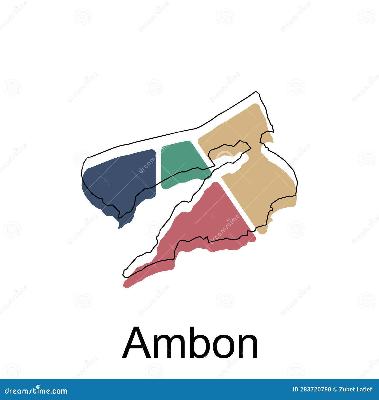 Silhouette Map Of Ambon City In Indonesia Stock Image | CartoonDealer ...