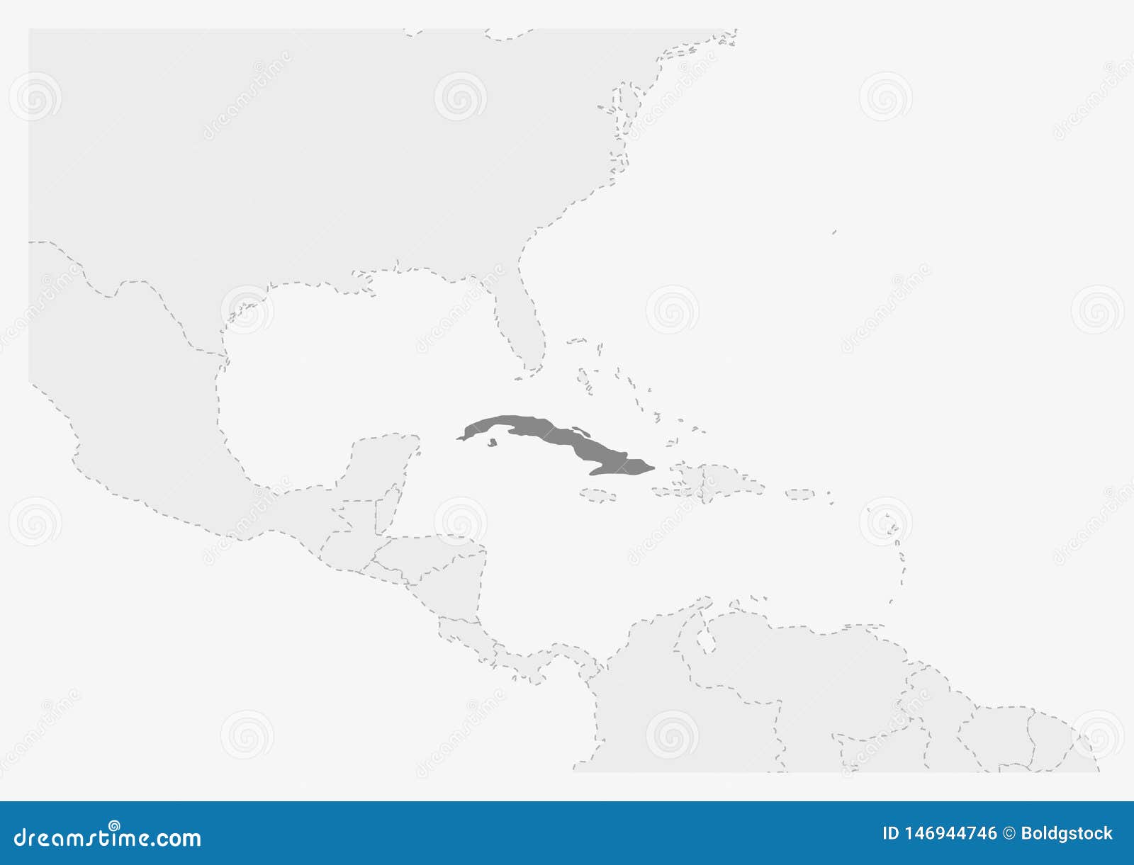 Map of America with Highlighted Cuba Map Stock Vector - Illustration of ...