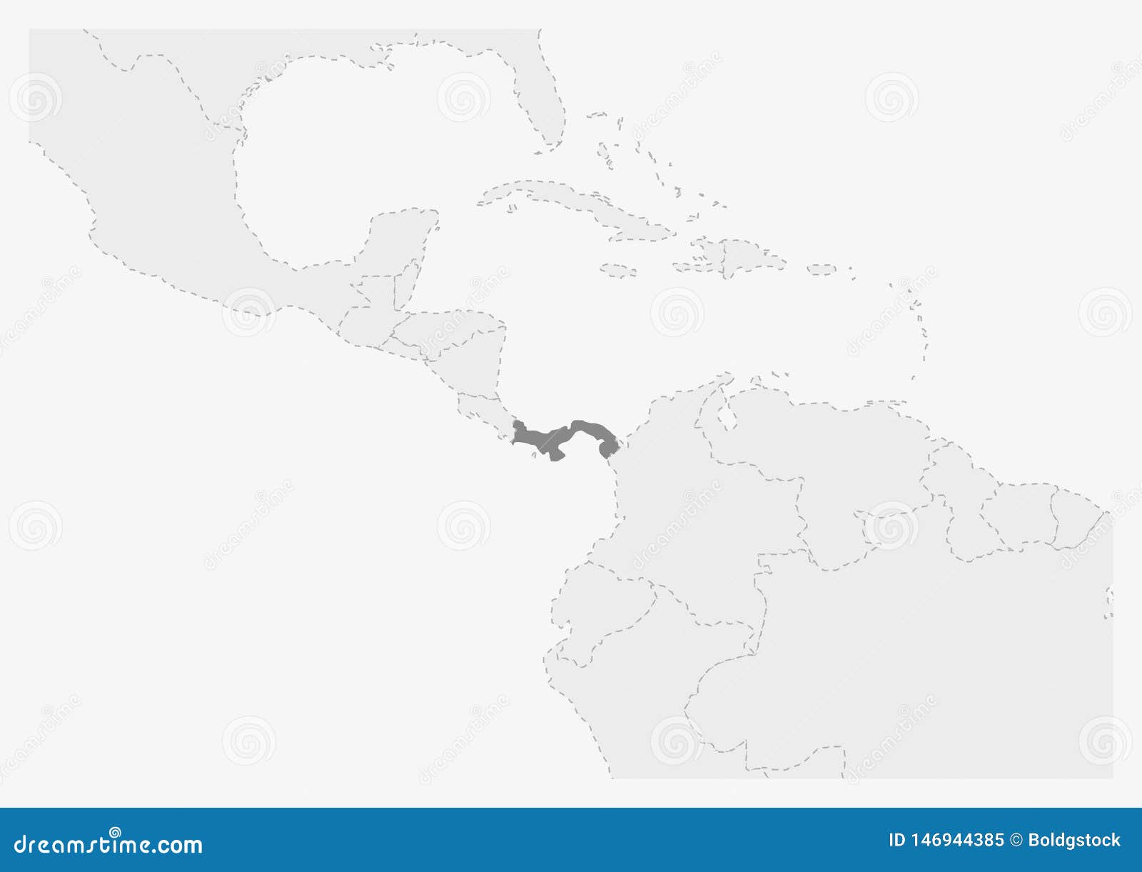 Map of America with Highlighted Panama Map Stock Vector - Illustration ...