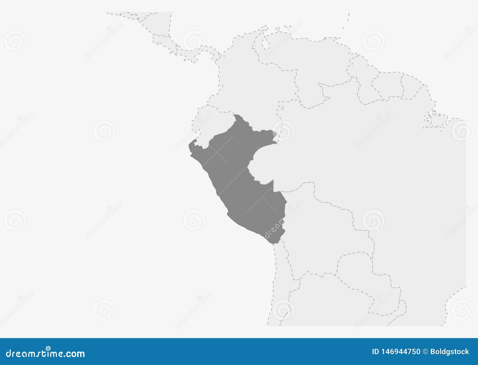 Map Of America With Highlighted Peru Map Vector Illustration ...