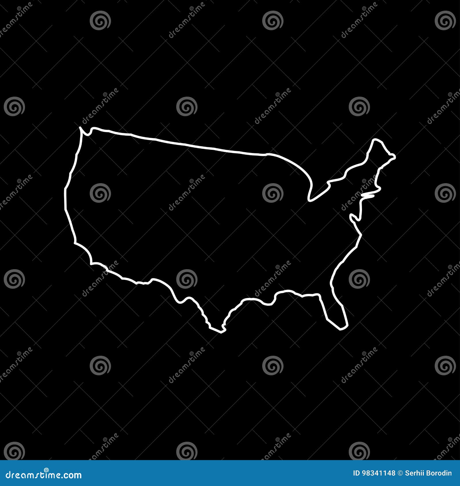 Map of America White Color Icon . Stock Vector - Illustration of icon ...