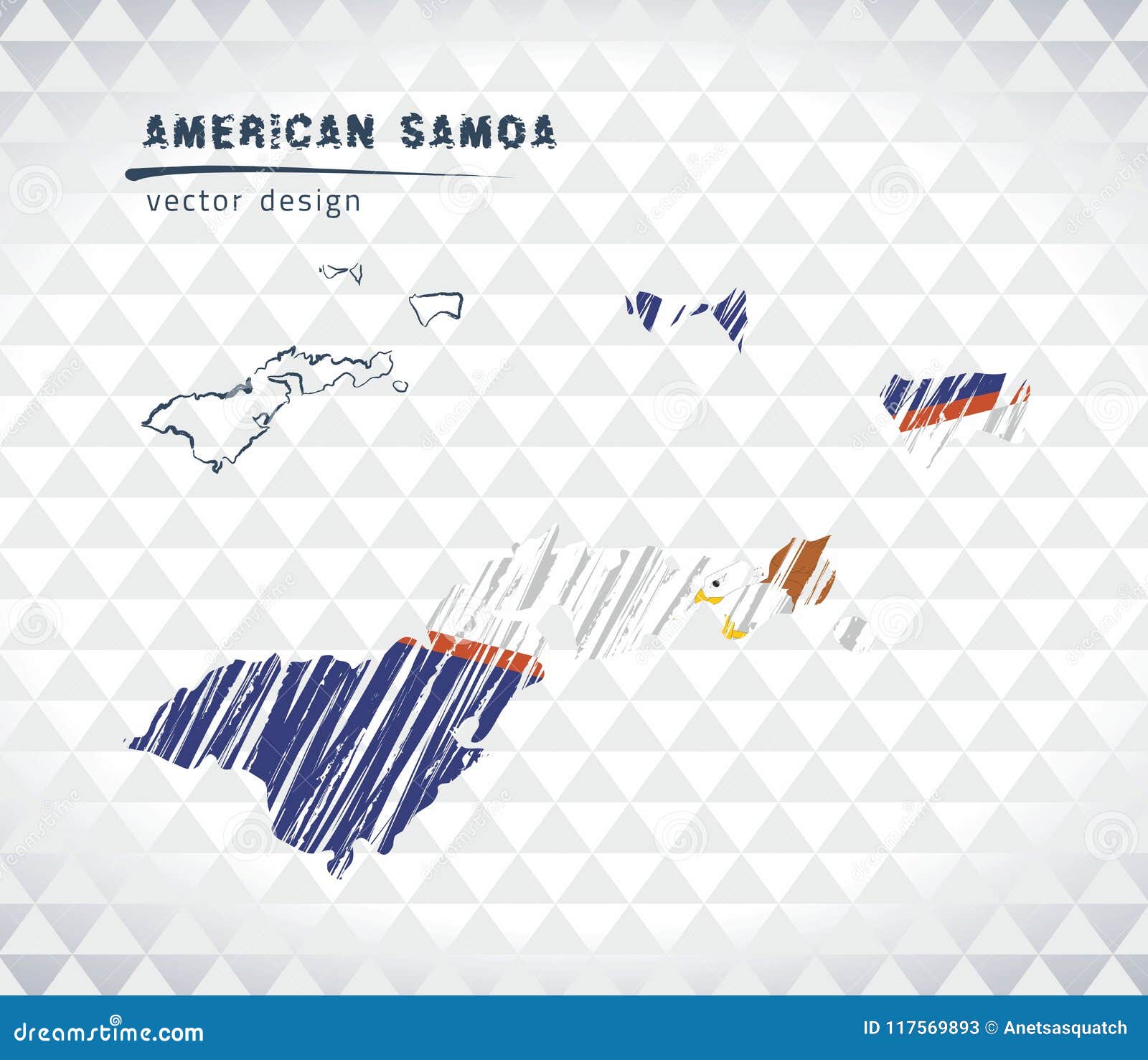 Map of American Samoa with Hand Drawn Sketch Pen Map Inside. Vector ...