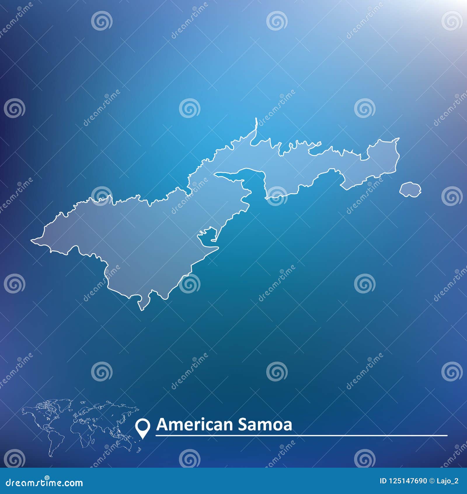 Map of American Samoa stock vector. Illustration of flag - 125147690