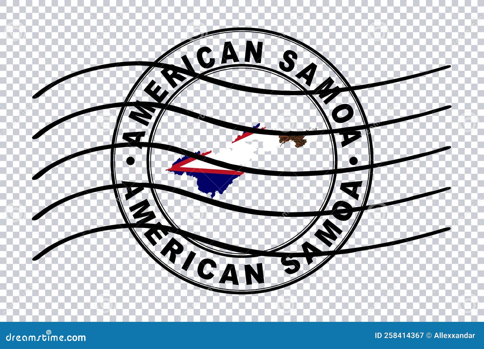 Map of American Samoa, Postal Passport Stamp, Travel Stamp Stock ...