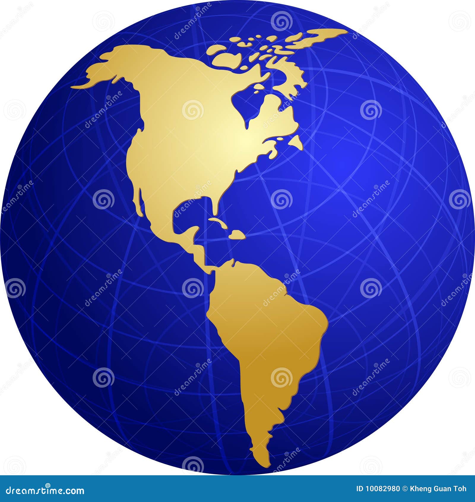 Map Of The Americas On Globe Illustration Stock Photo - Image: 10082980