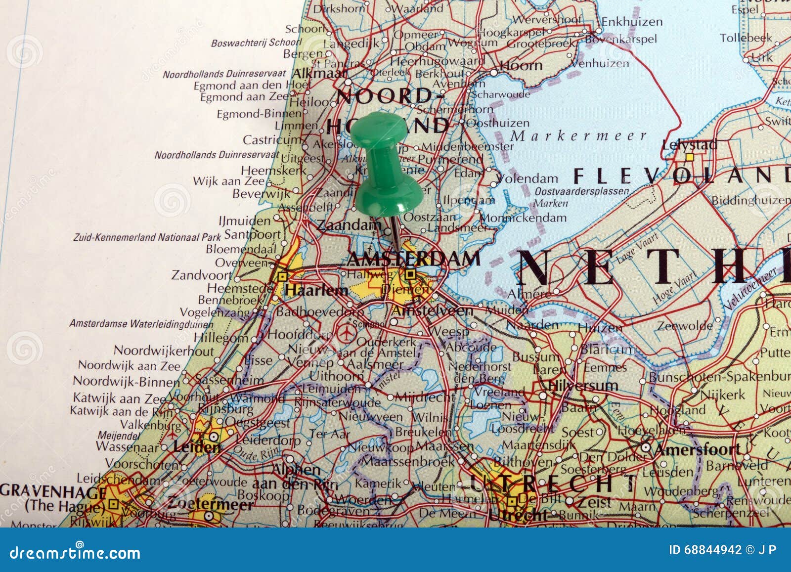Map of Amsterdam with Pushpin Stock Photo - Image of cartography ...